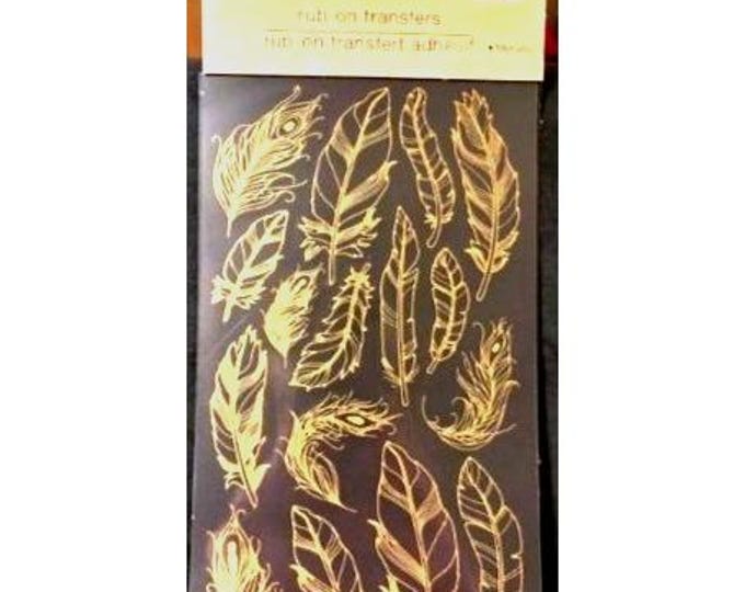 Crafters Square Gold Metallic Feathers Rub on Transfers - Etsy