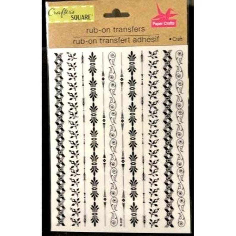 Crafters Square, Rub on Transfers, Borders, Edgings, Black - Etsy
