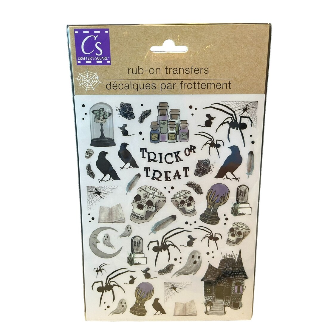 Rub on Transfers for Halloween! Trick or Treat, Ghosts, Owls, Haunted ...