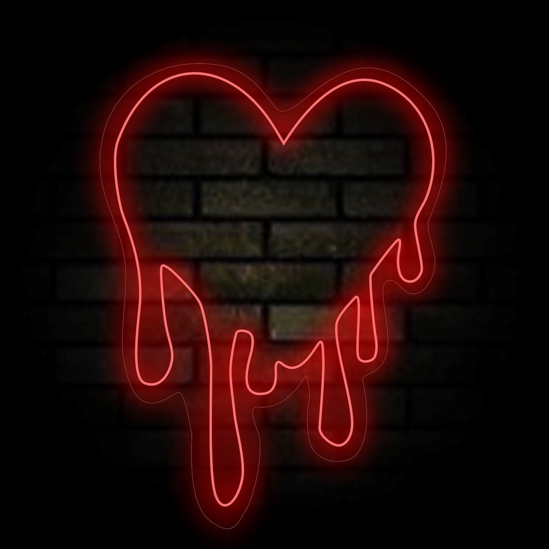 Neon Heart Picture, Line Art Heart Decor, Wall Heart Decor,personalize ...