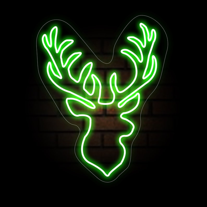 Deer Neon Picture Decor, Personalize Flex LED, Neon Signs Light for ...