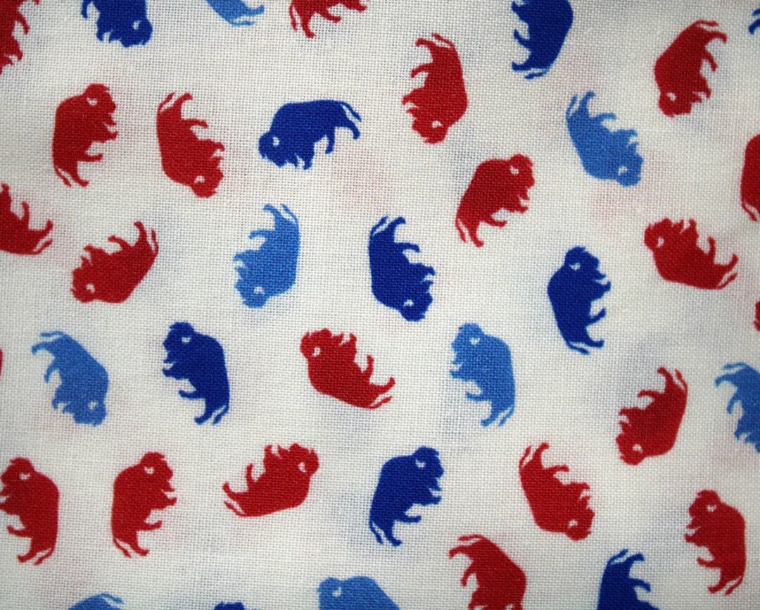 Buffalo NY - Red and Blue Tossed BUFFALOS on White - Etsy