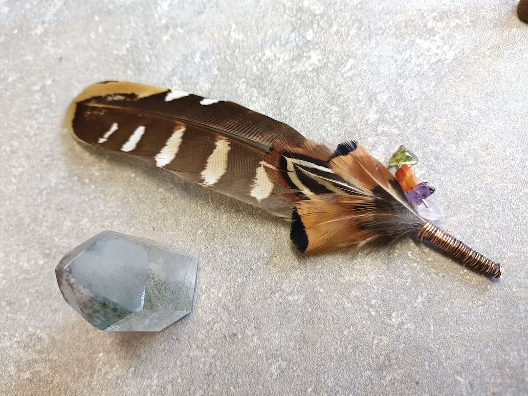 Ceremonial Feather Wand: Ethical New Zealand Feathers, Amethyst ...