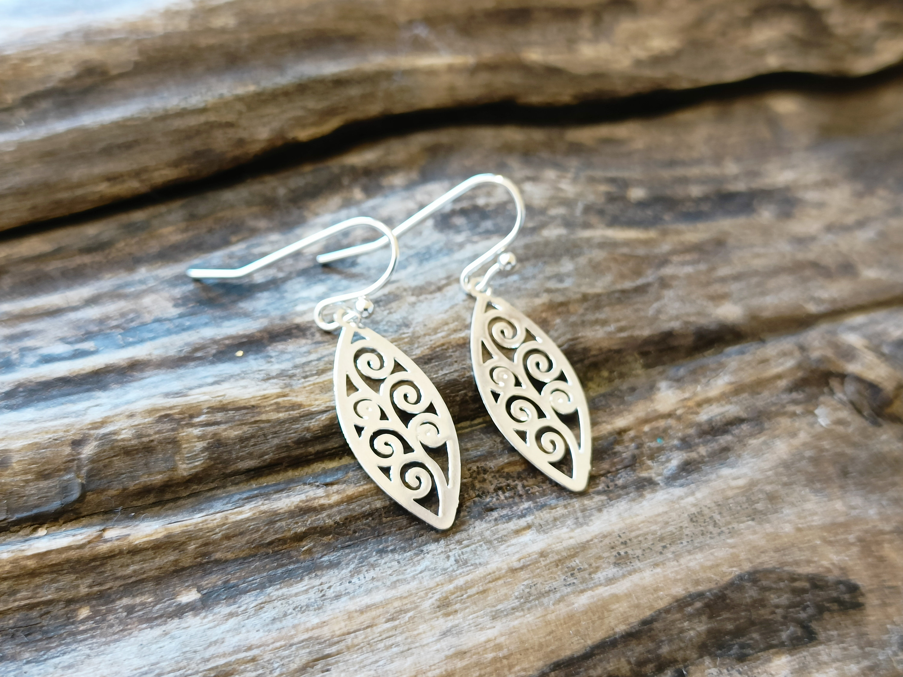 New Zealand Maori Koru Fern Design, Small Earrings, Intricate Detail ...