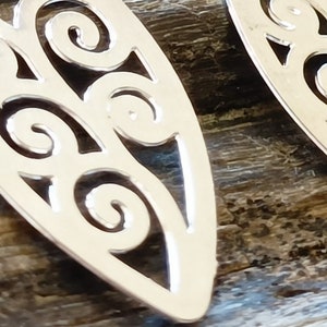 New Zealand Maori Koru Fern Design, Small Earrings, Intricate Detail ...