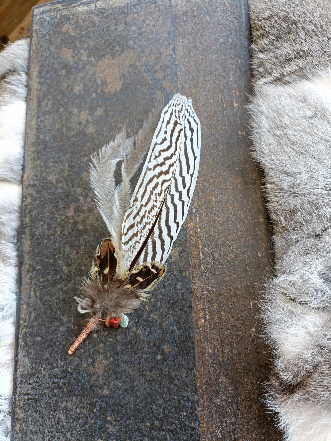 Ceremonial Feather Wand: Ethical New Zealand Feathers, Turquoise ...