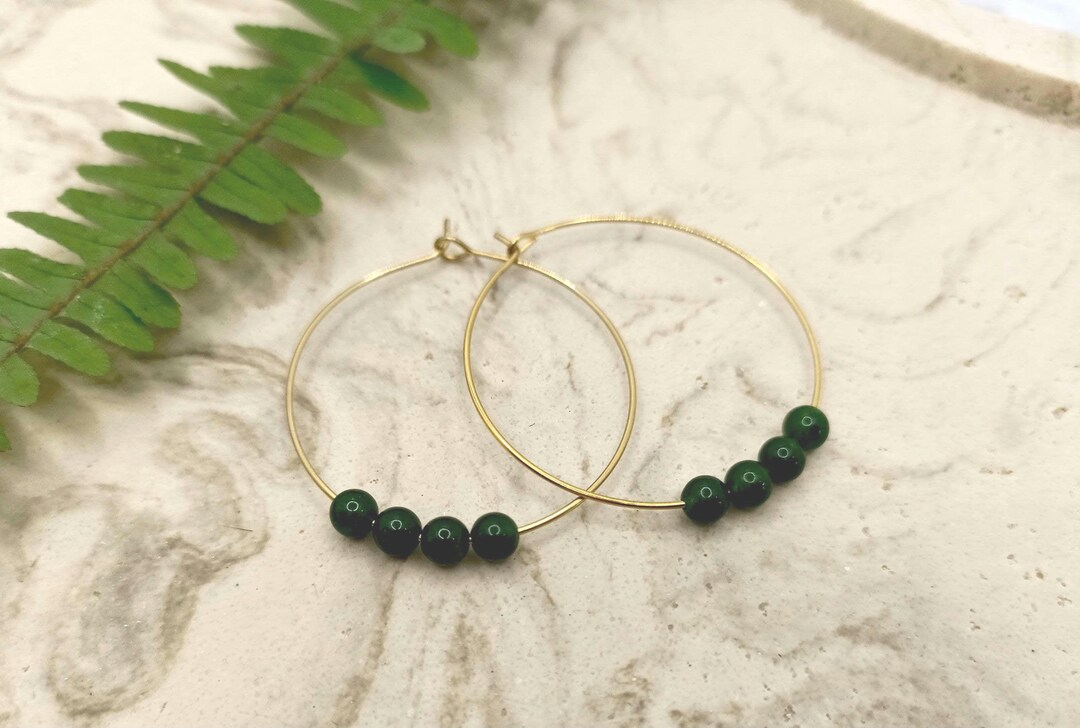 Greenstone Pounamu Hoop Earrings Made in New Zealand. - Etsy