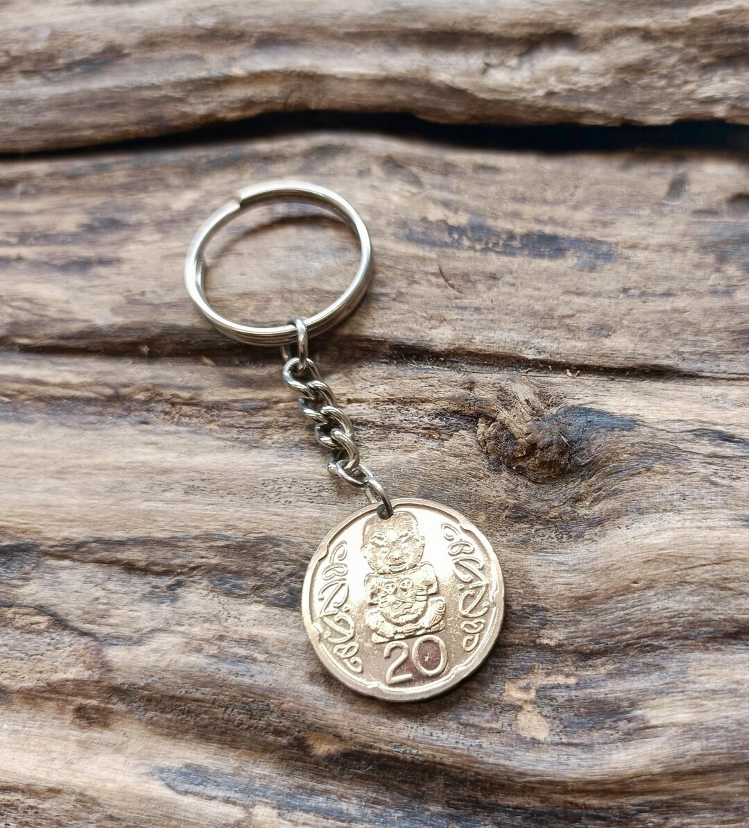 Silver Coin Keychain – Māori Design Keyring Handmade in New Zealand. - Etsy