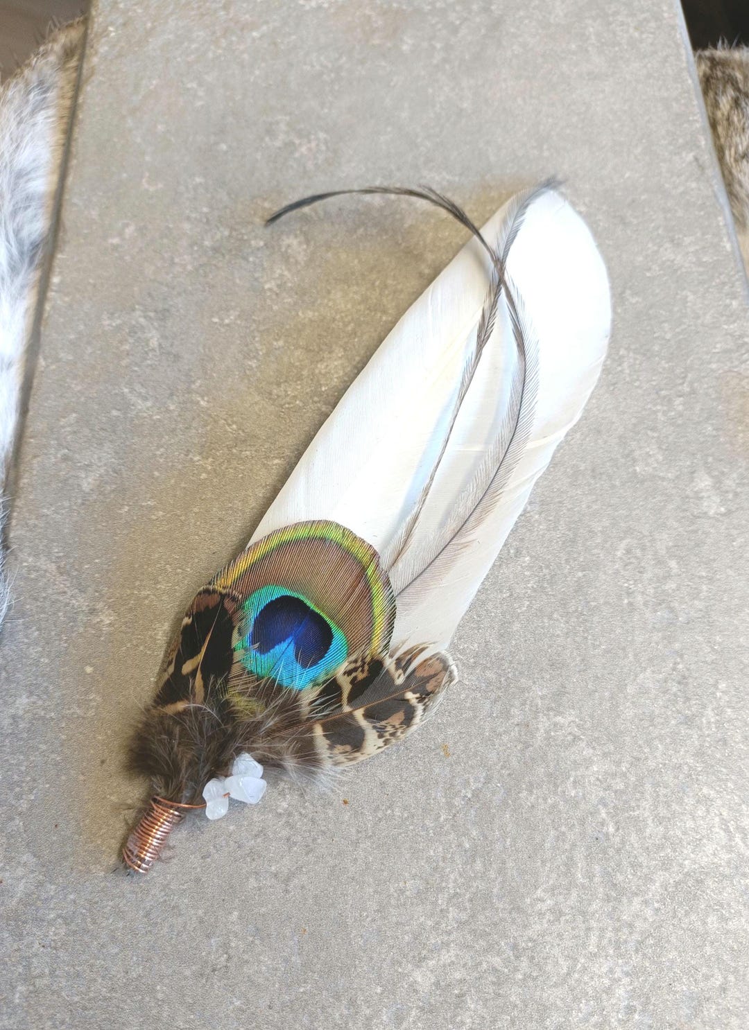 Healing White Feather Wand for Spiritual Ceremonies With White Quartz ...