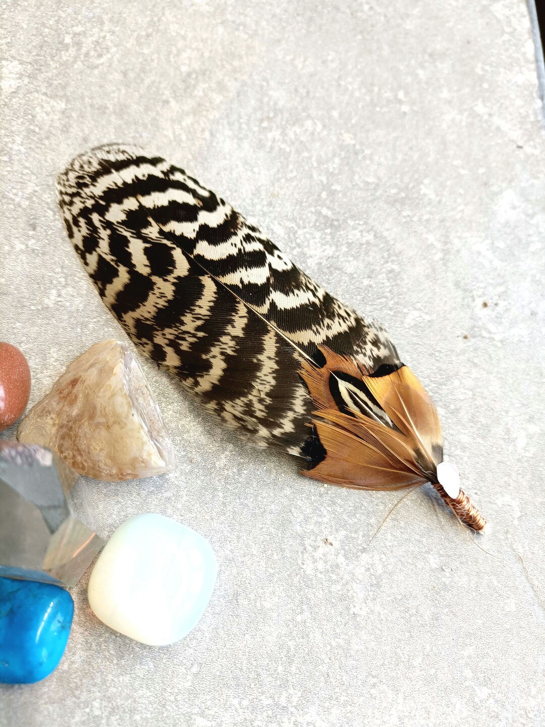Ceremonial Feather Wand: Ethical New Zealand Feathers, Quartz - Etsy