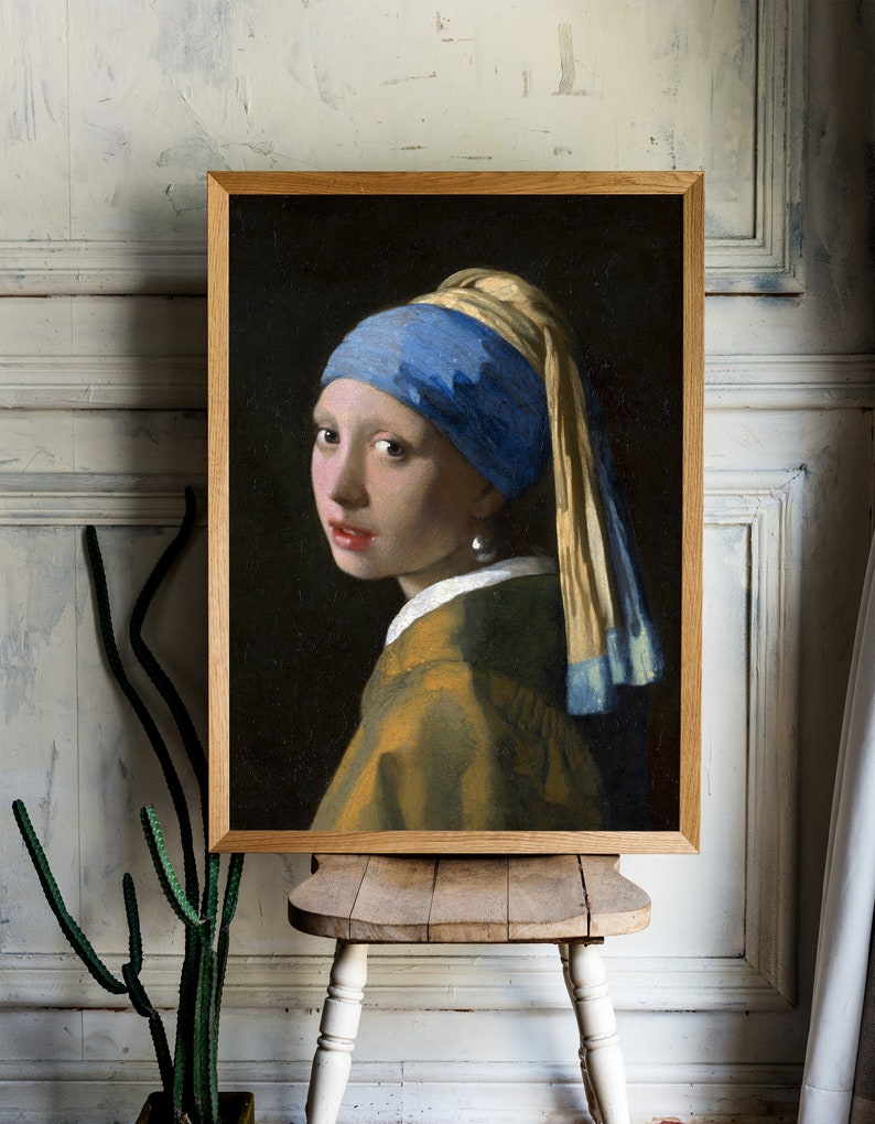 Girl With a Pearl Earring Poster Vermeer Print Dutch Art - Etsy