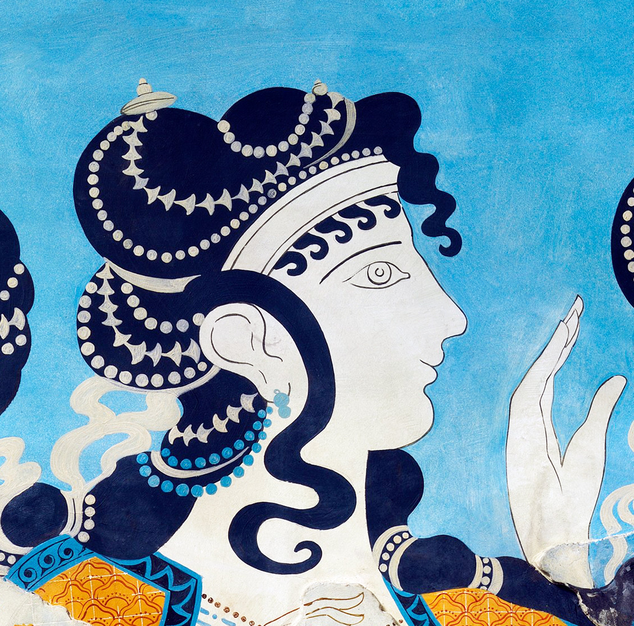 Minoan Blue Ladies of Knossos Crete Fresco Poster – Greek Ancient Art ...