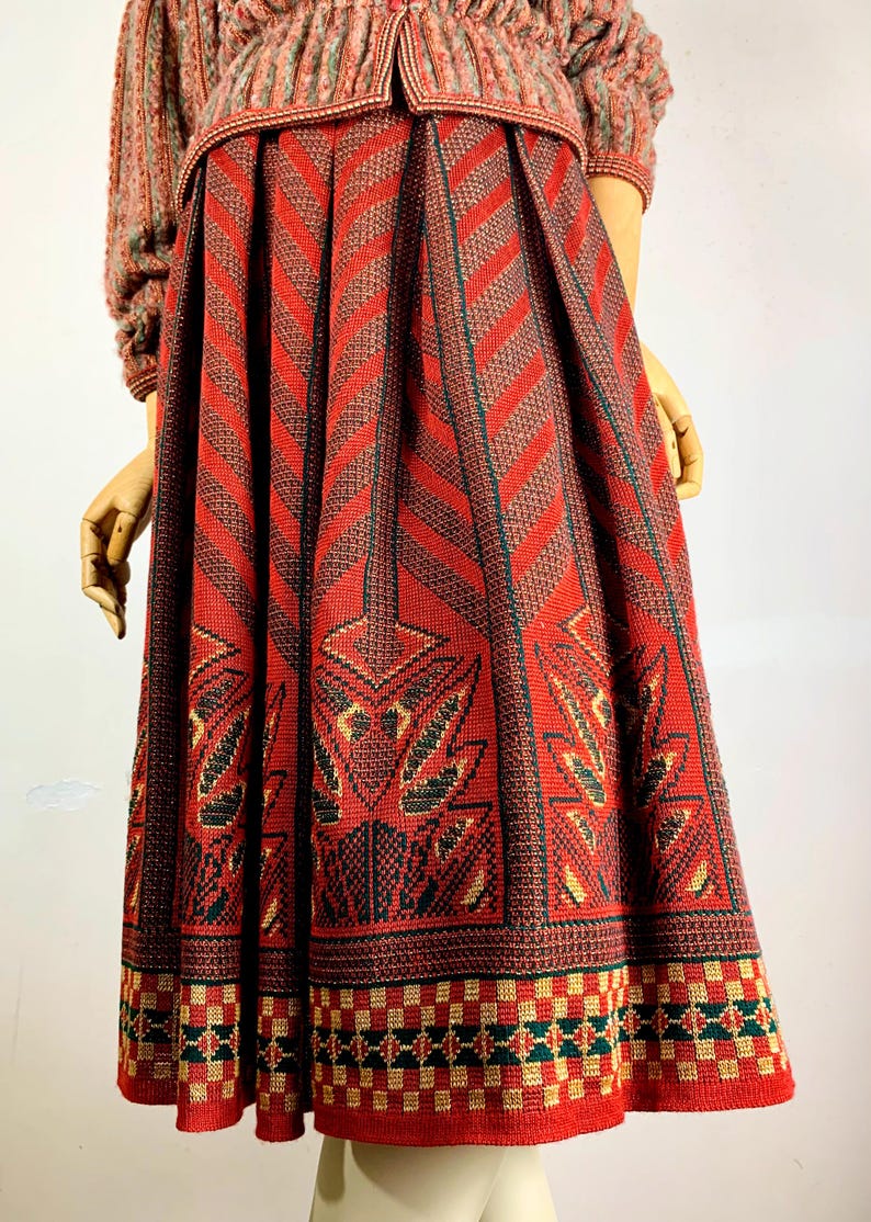 Bill Gibb 80s Knitted Skirt Set/ Collectable Designer Suit/ Bill Gibb ...