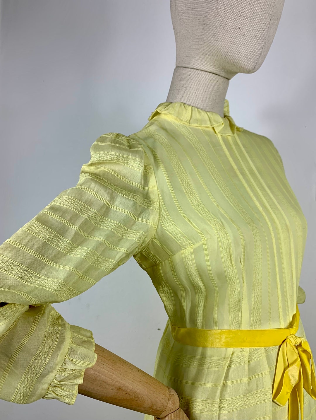 QUAD 70s Prairie Maxi Dress/ Vintage Ruffled Dress/ 70s QUAD Belted ...