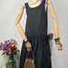 Christina Abbott 50s Does 20s Silk Flapper Dress/ Vintage Black Silk ...
