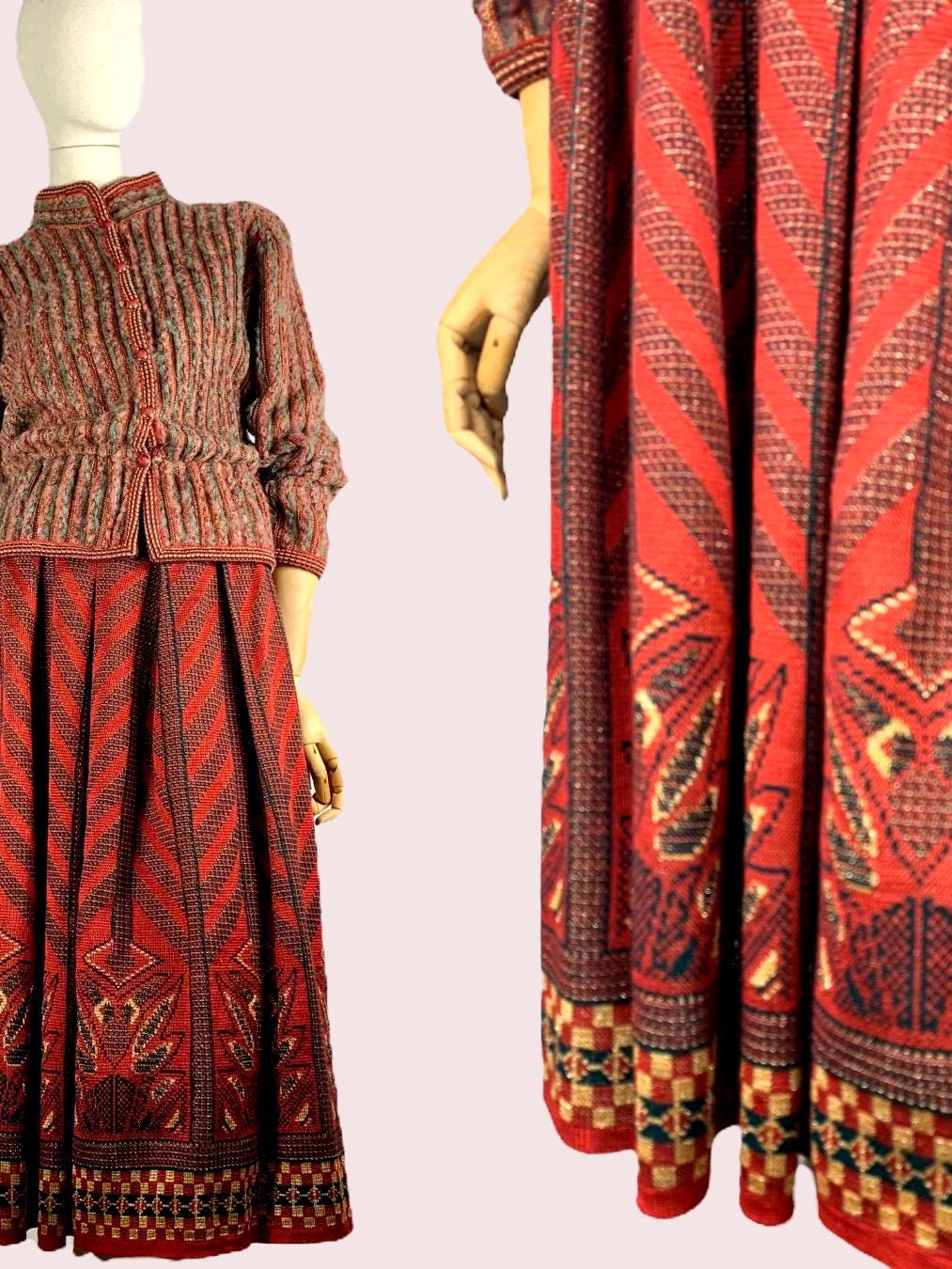 Bill Gibb 80s Knitted Skirt Set/ Collectable Designer Suit/ Bill Gibb ...