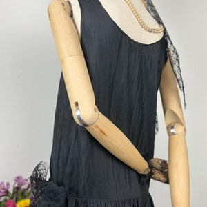 Christina Abbott 50s Does 20s Silk Flapper Dress/ Vintage Black Silk ...