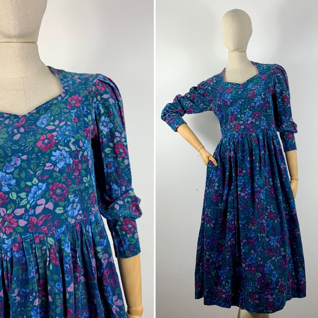 Laura Ashley 80s Cottagecore Dress/ Vintage Laura Ashley Floral Dress ...