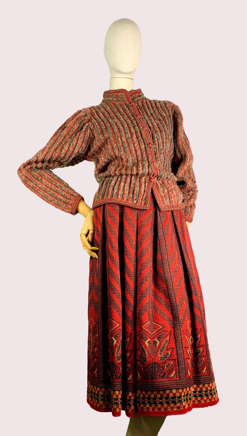 Bill Gibb 80s Knitted Skirt Set/ Collectable Designer Suit/ Bill Gibb ...