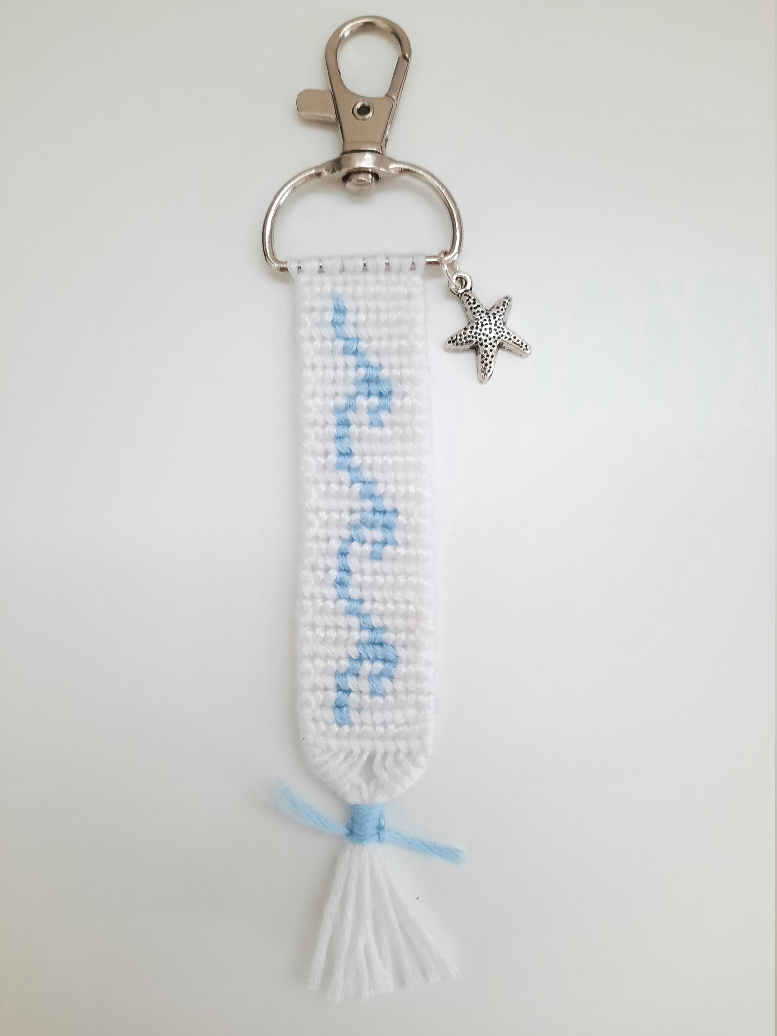 Ocean Wave Keychain With Starfish Charm, Preppy Aesthetic Pura Vida ...