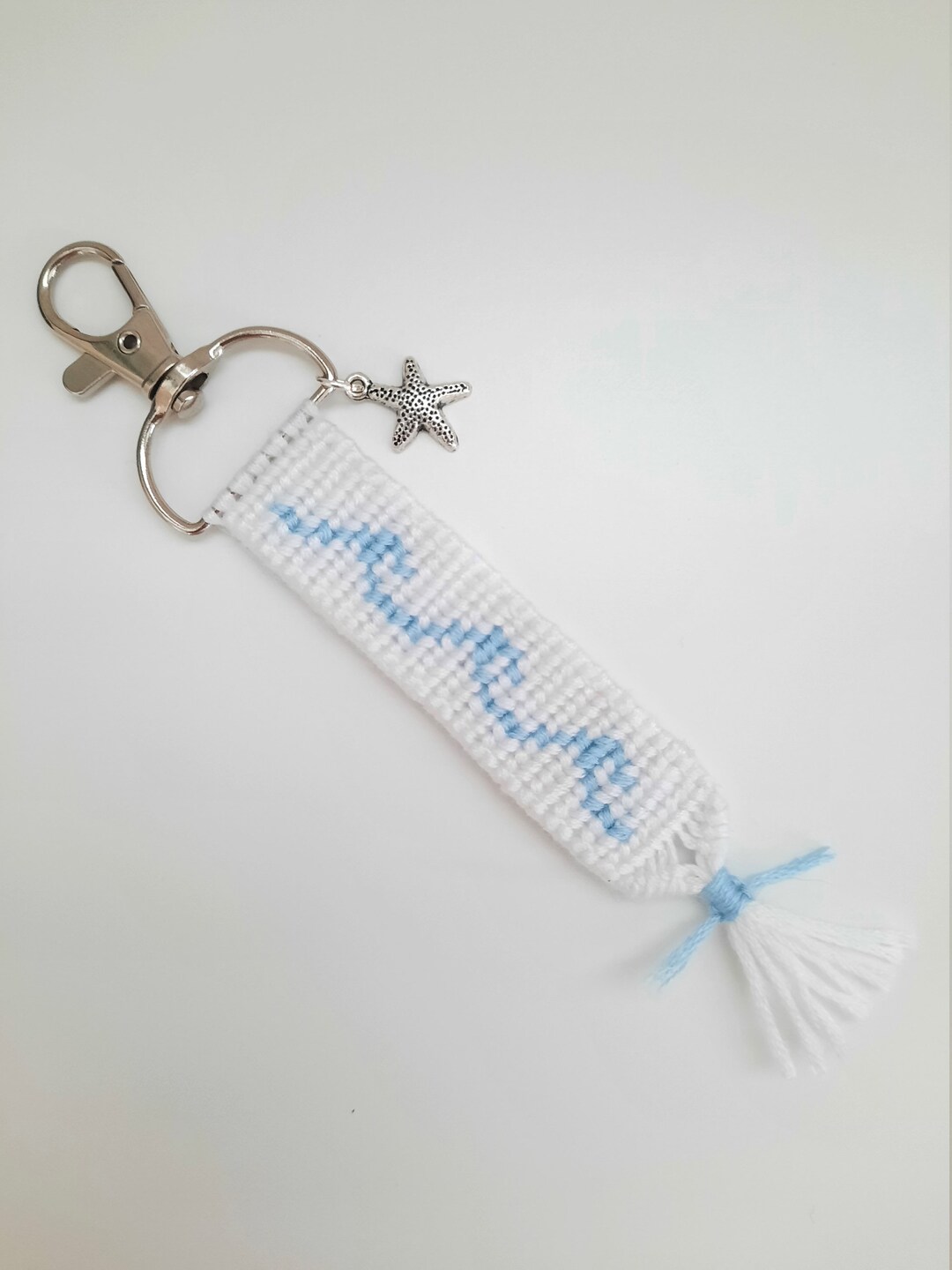 Ocean Wave Keychain With Starfish Charm, Preppy Aesthetic Pura Vida ...