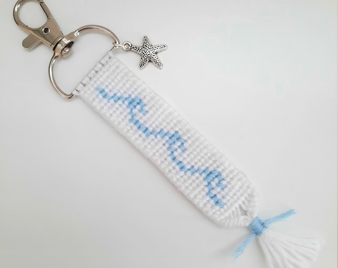 Ocean Wave Keychain With Starfish Charm Aesthetic Pura Vida & VSCO ...