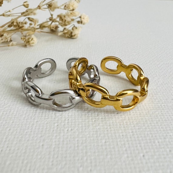 Tarnish Free Ring Waterproof Ring Adjustable Chain Ring | Etsy