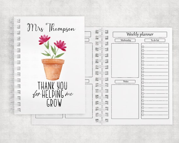 Personalised Teacher Notebook Weekly Planner A5 Notebook - Etsy