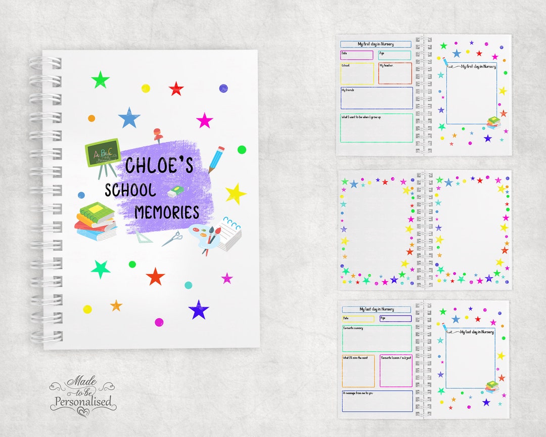 Cuaderno de recuerdos escolares personalizado, libro de recuerdos ...