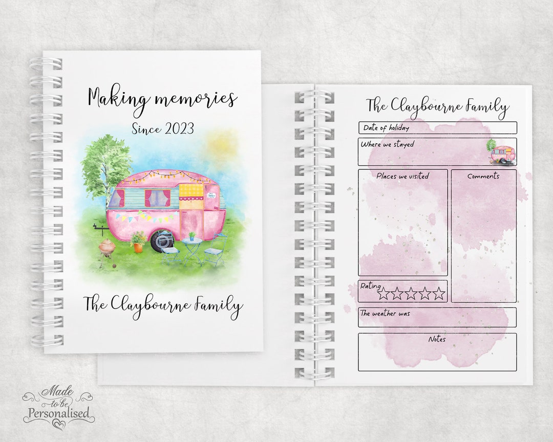 Personalised Holiday Notebook, Touring Caravan Journal, Holiday Diary ...