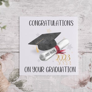 Graduation Card, Personalised Graduation Card, Congratulations on Your ...