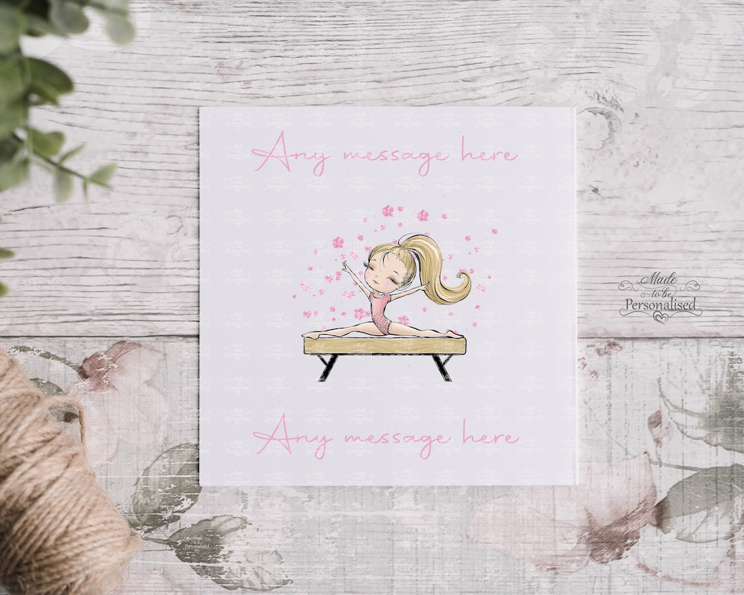 Personalised Gymnastics Card, Gym, Dance, Ballet, Birthday Card, Exam ...