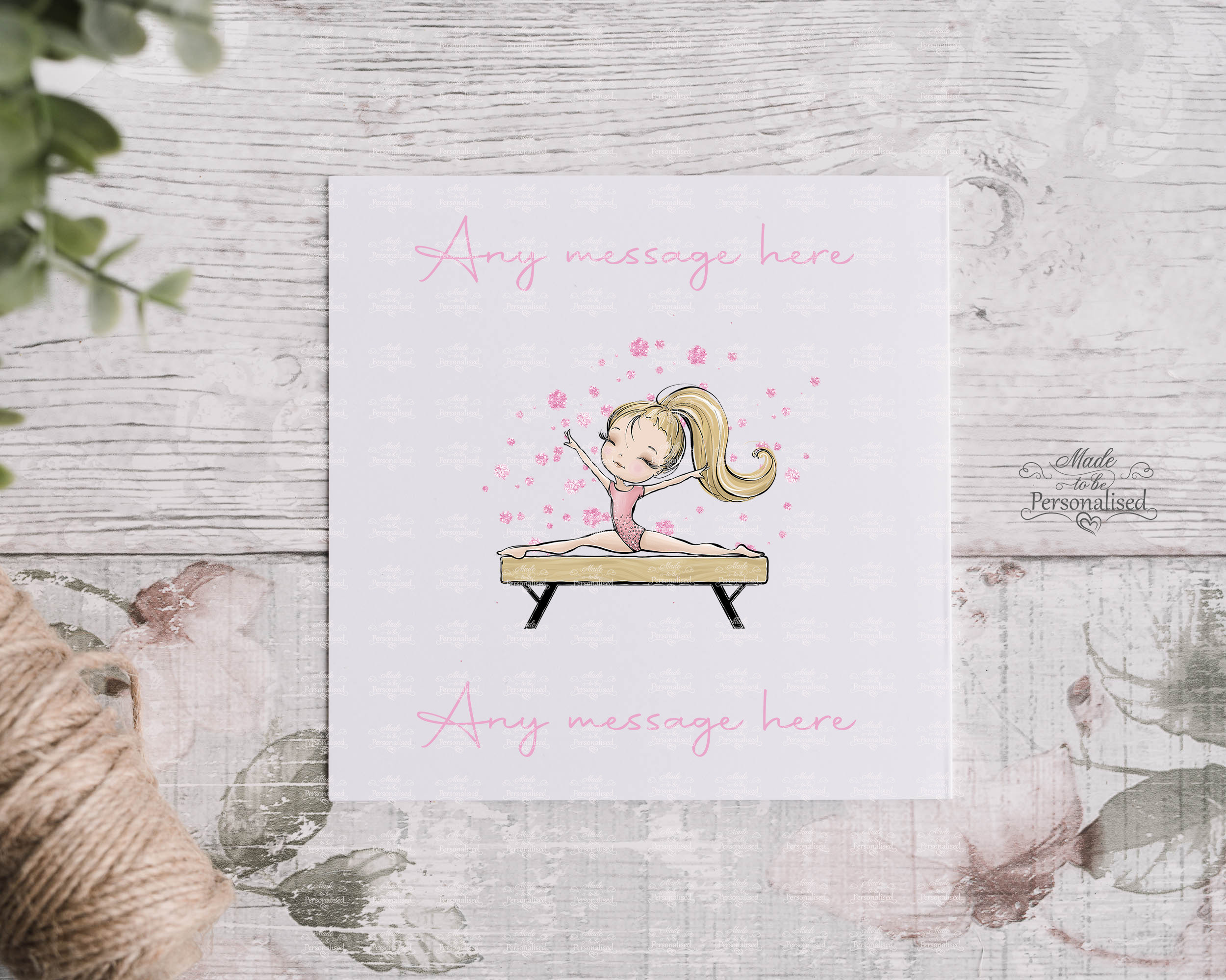 Personalised Gymnastics Card, Gym, Dance, Ballet, Birthday Card, Exam ...