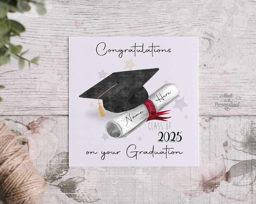 Graduation Card, Personalised Graduation Card, Congratulations on Your ...