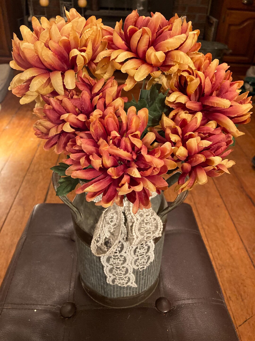 17.5" Fall Rust Mum Bush by Bloom Room - Etsy