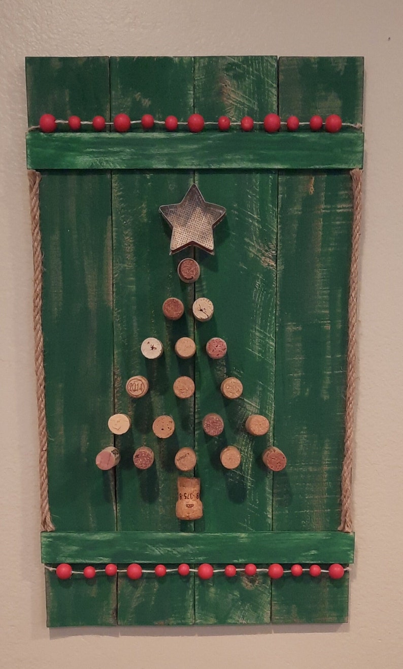Christmas Tree Sign, Christmas Tree Wood Sign, Wine Cork Tree ...