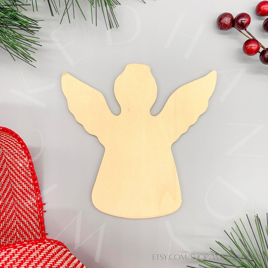 Wooden Angel Cutout, Wooden Angel Shape, Unfinished Wood Blanks, DIY ...