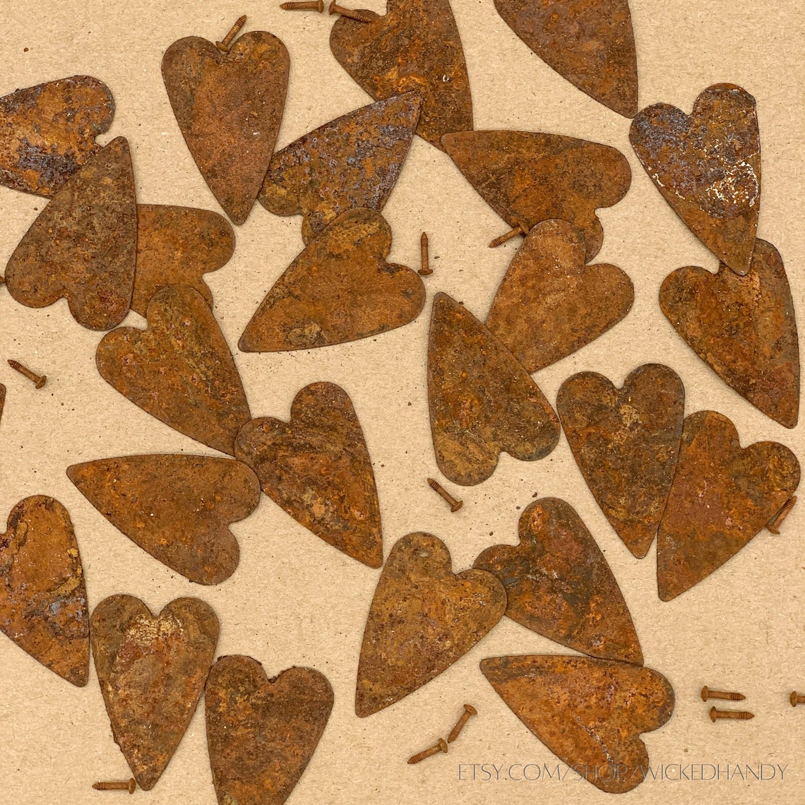 Rusty Metal Heart Cutouts: Grungy Valentine DIY Craft Supplies - Etsy