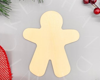 Gingerbread Man Unfinished Wooden Craft Shape, Wooden Gingerbread Craft ...