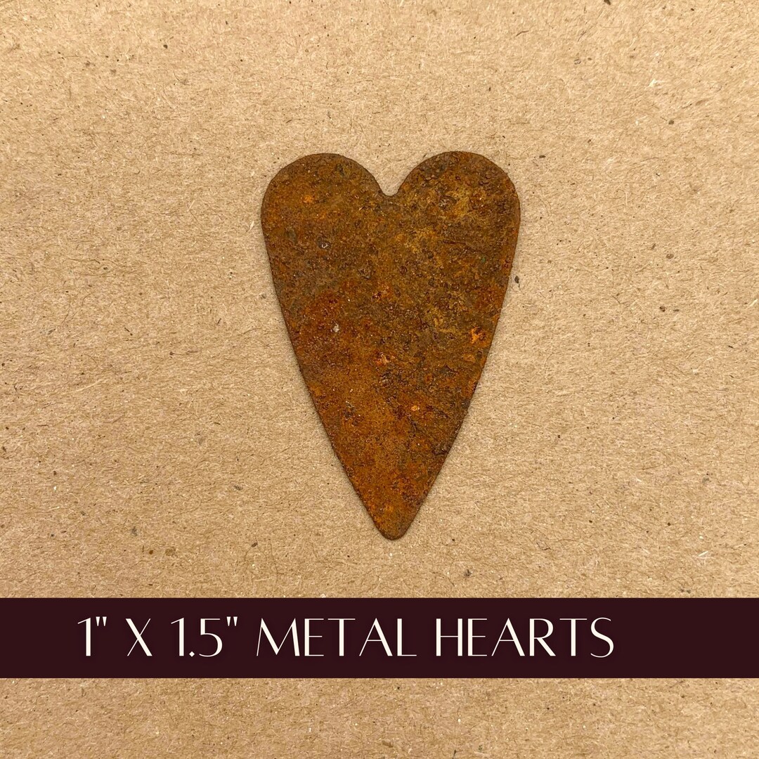 Rusty Tin Heart Cutout, Rustic Metal Heart, Metal Embellishment for ...