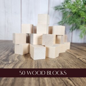 Unfinished Wood Blocks for Crafts, 1 Inch Wood Blocks for Alphabet ...