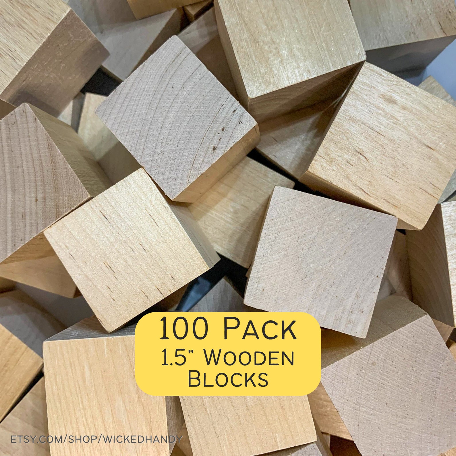 1.5 Inch Wood Blocks Bulk Wood Crafting Blocks Unfinished - Etsy