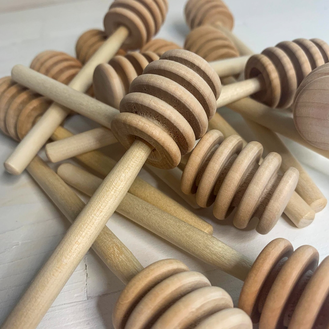 5" Wood Honey Dipper Sticks, Honey Gift Favor, Stocking Stuffer for ...