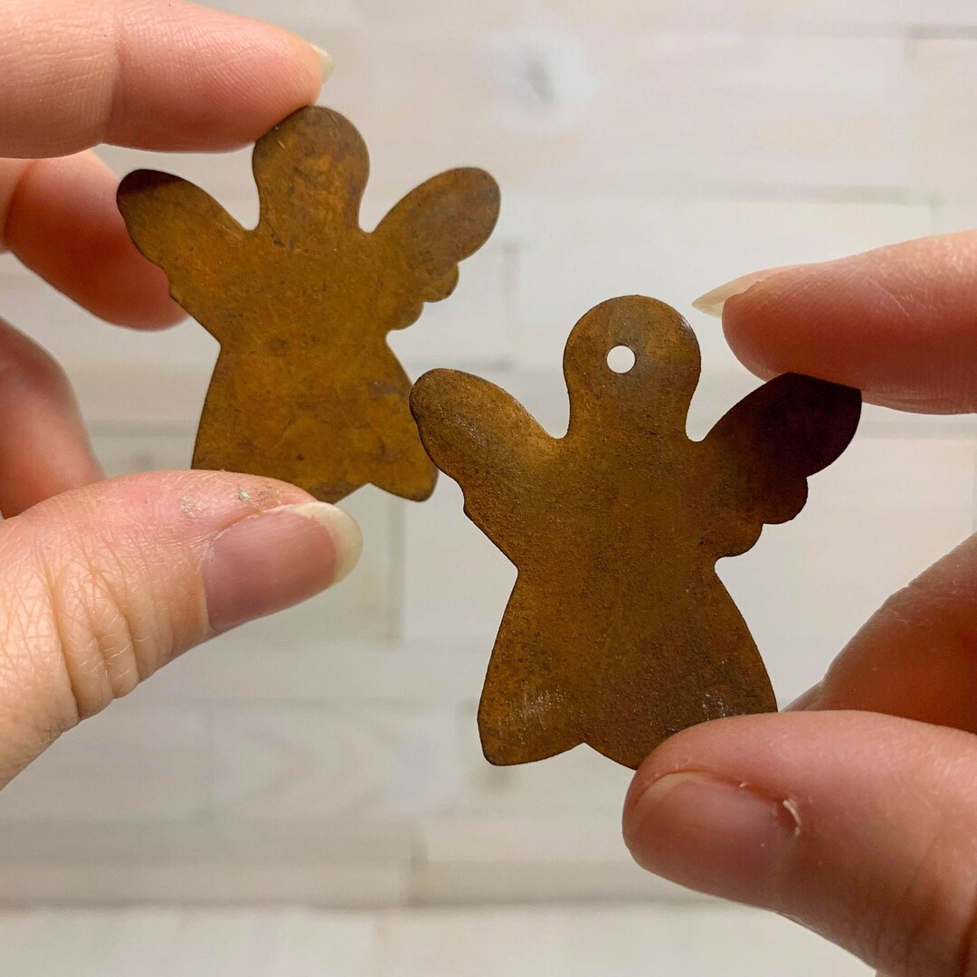 Rusty Metal Angel, Primitive Angel Cutout, Metal Angel Ornament, Tin ...