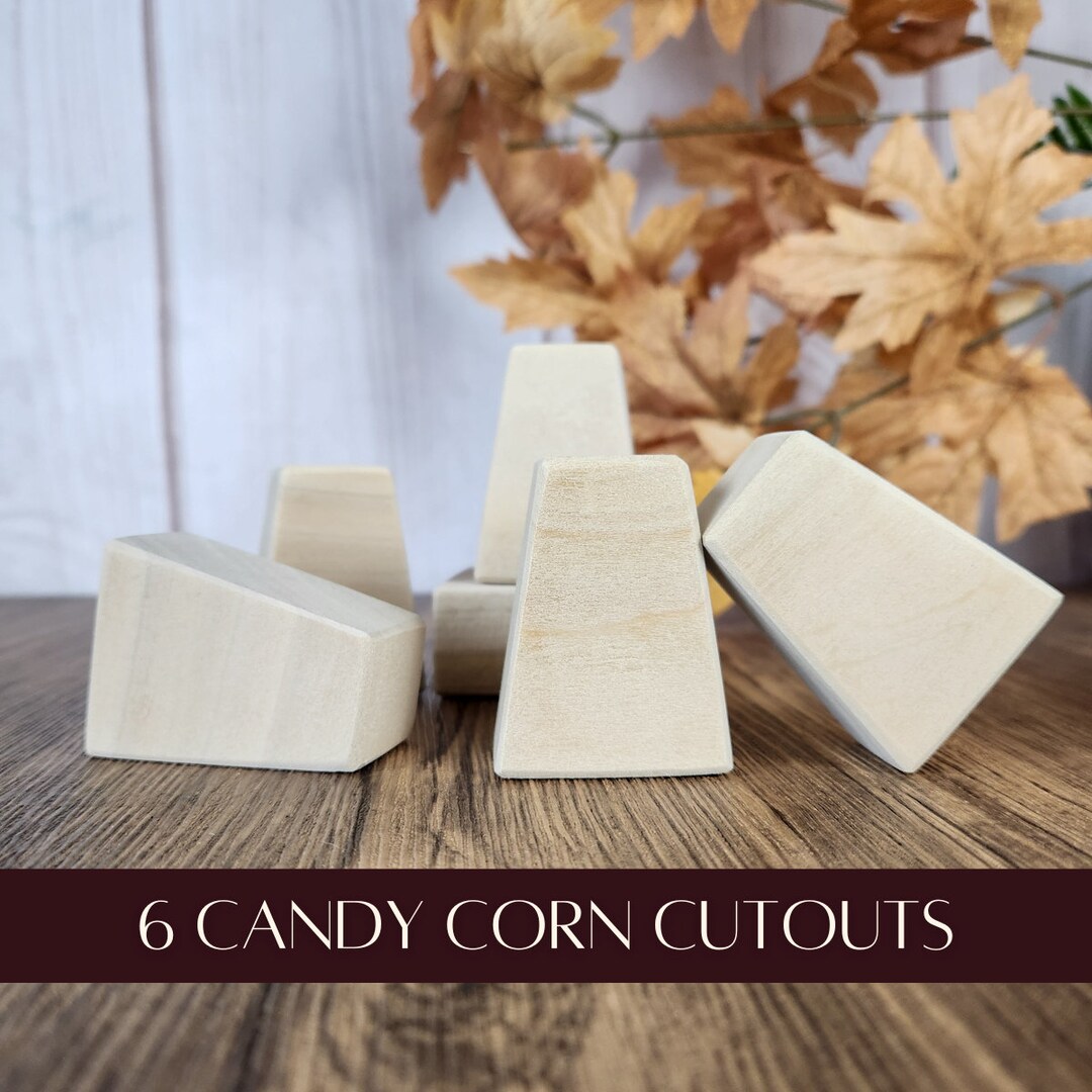 Set of 6 Candy Corn Cutouts, Wood Candy Corn Set, DIY Fall Crafts, Wood ...