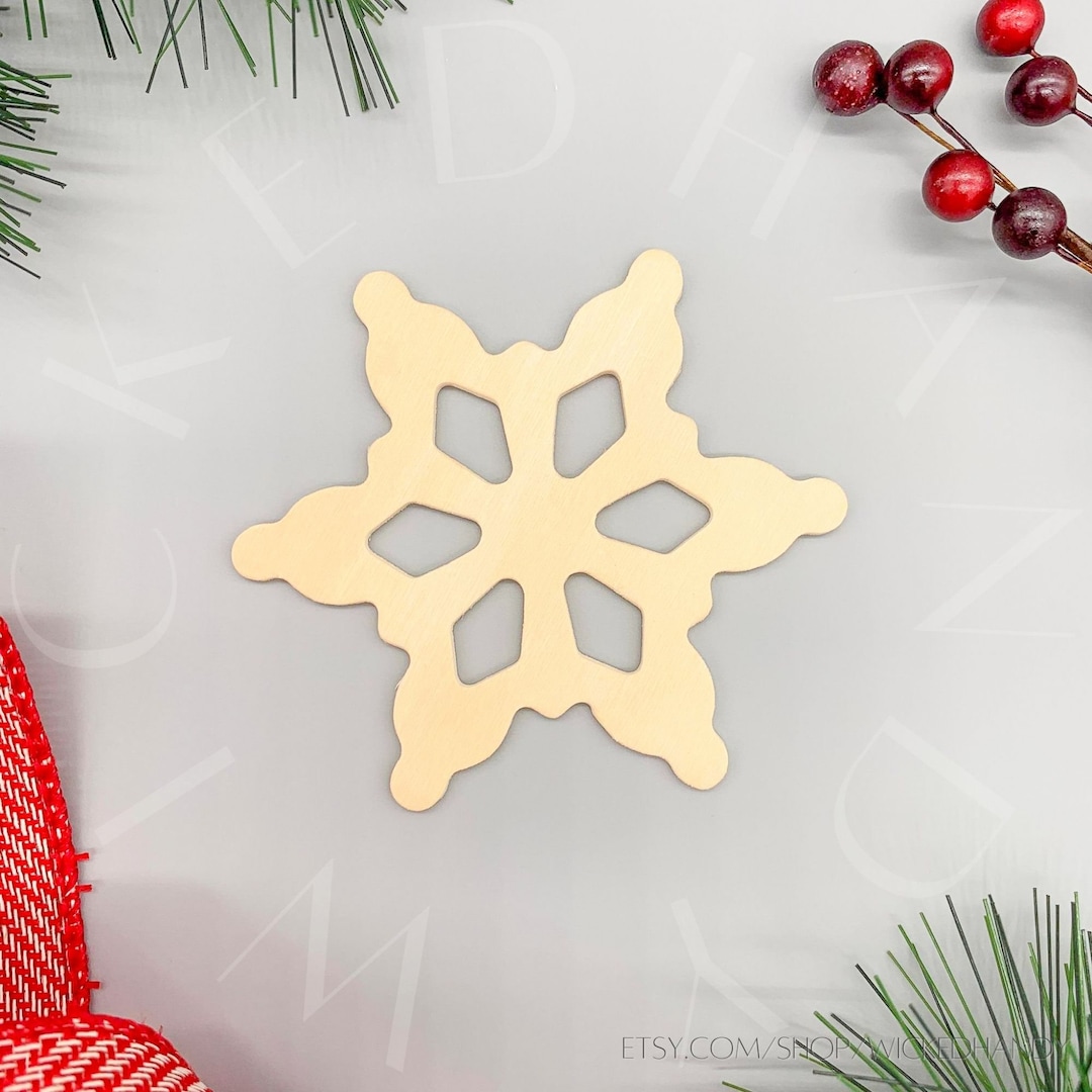 Wood Snowflake Cutout, Wooden Snowflake Craft, DIY Crafts for Christmas ...