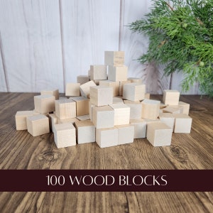 Unfinished Wood Blocks for Crafts, 1 Inch Wood Blocks for Alphabet ...