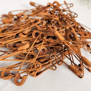 Rusty Safety Pins, Primitive Craft Supplies, Rusted Metal Supplies ...