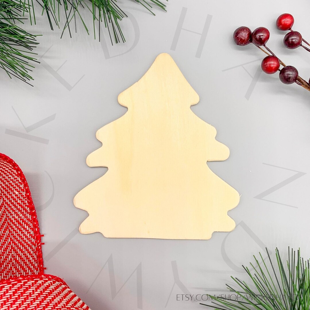 Christmas Tree Cutout, DIY Wood Tree Blanks Unfinished, Wooden Trees ...