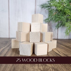 Unfinished Wood Blocks for Crafts, 1 Inch Wood Blocks for Alphabet ...